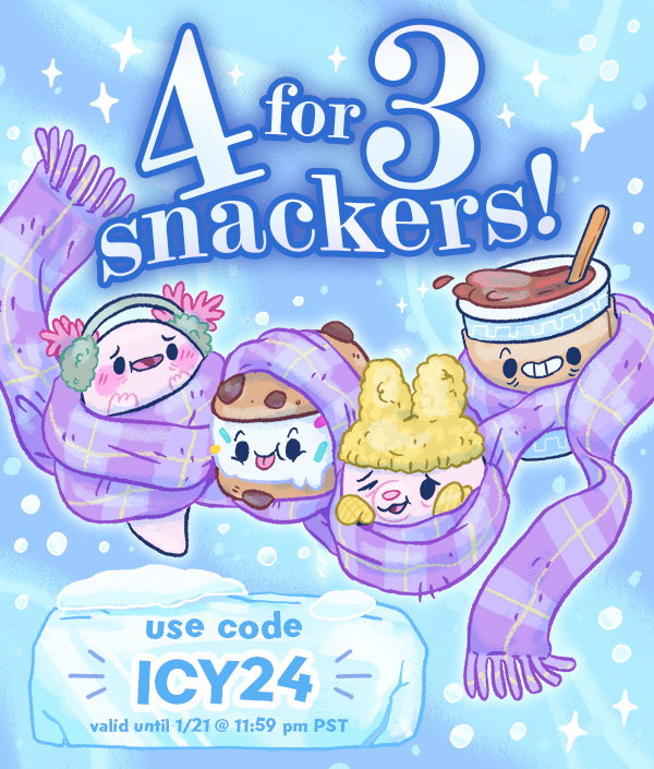Squishable: Snack attack! The 4-for-3 Snackers sale has arrived! ⭐ | Milled