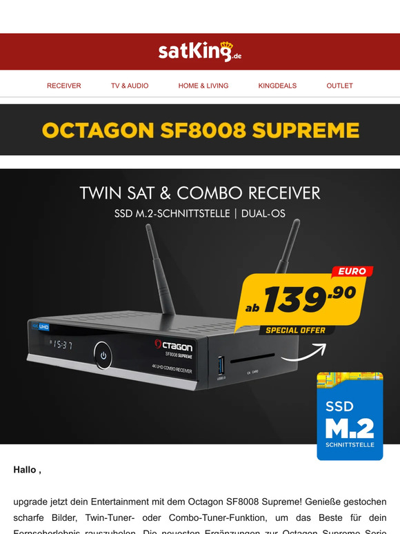 SatKing: 🆕 M.2-SSD Meisterwerk - Octagon SF8008 Supreme definiert die ...
