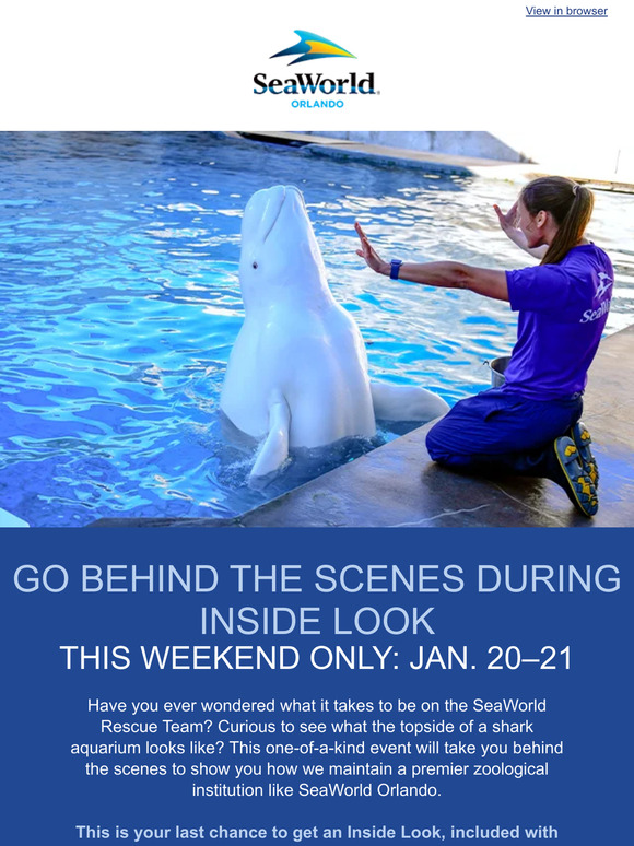 SeaWorld: Last Weekend to Get an Inside Look | Milled