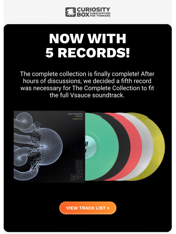 Curiosity Box: Just Added: A Fifth Record to the Vsauce Soundtrack | Milled Curiosity Box: Just Added: A Fifth Record to the Vsauce Soundtrack | Milled