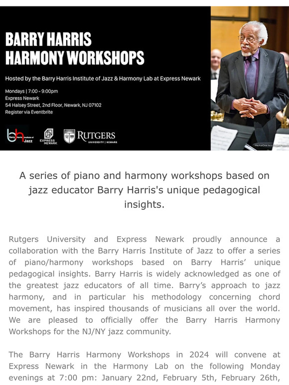 We Are One Jazz Project: Announcing 2024 Barry Harris Harmony Workshops & “Luminescence: A ...