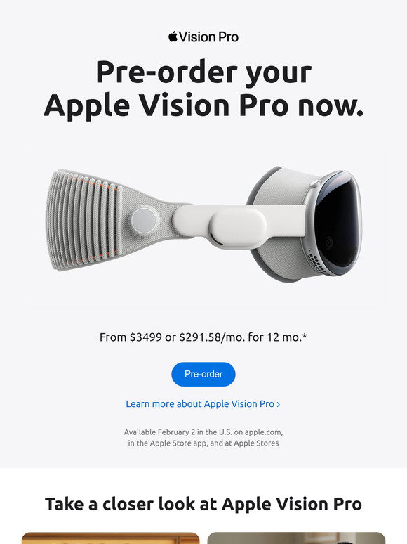 Apple: Apple Vision Pro. Pre-order begins now. | Milled