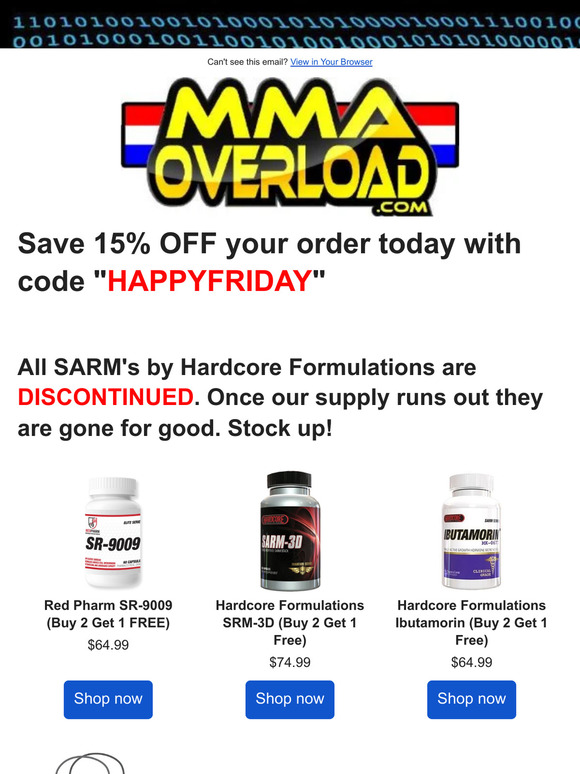MMA Overload: Happy Friday. Save 15% Today | Milled