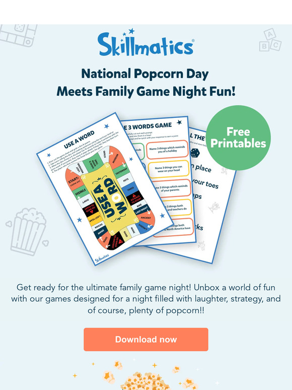 Skillmatics: [🎁 FREE PRINTABLES] Family Game Night Recommendations 🤩 | Milled