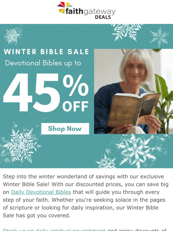 FaithGateway: Winter Bible Sale: save up to 45% on devotional Bibles ...