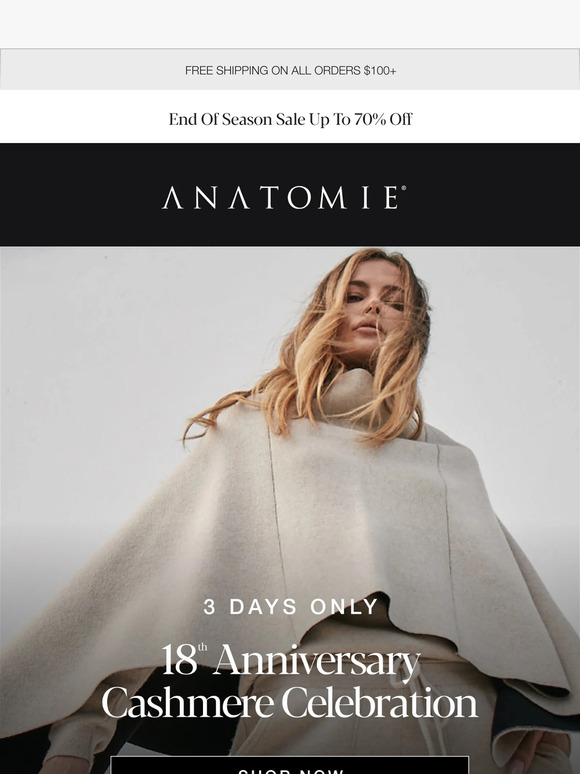 Anatomie: 18th Anniversary Cashmere Flash Sale | Milled