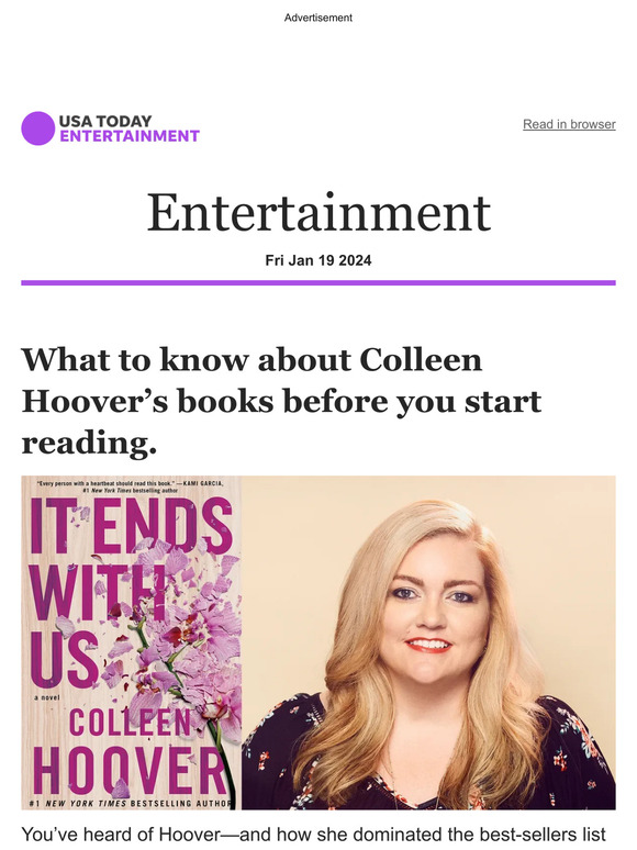 USA TODAY: Entertainment: What to know about Colleen Hoover’s books ...
