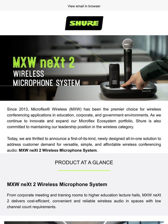 Shure: Introducing MXW neXt 2 Wireless Microphone System | Milled