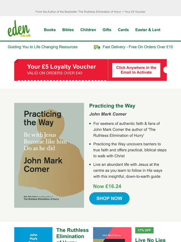 Eden: NEW John Mark Comer Book - 'Practicing The Way' | Milled