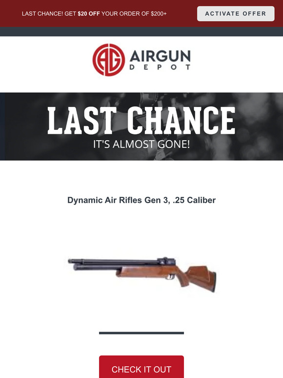 Airgun Depot: ⚡ It’s almost gone! Get it before it’s gone and save $20 ⚡ | Milled