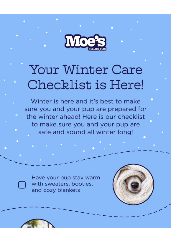 Moe's Healthy Pets: Your Winter Care Checklist is Here! ️ | Milled