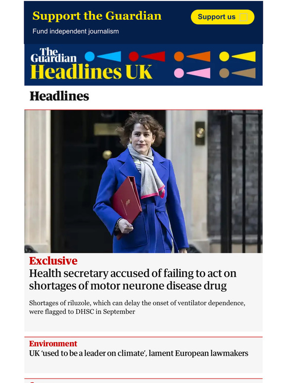 The Guardian: The Guardian Headlines: Health secretary accused of ...
