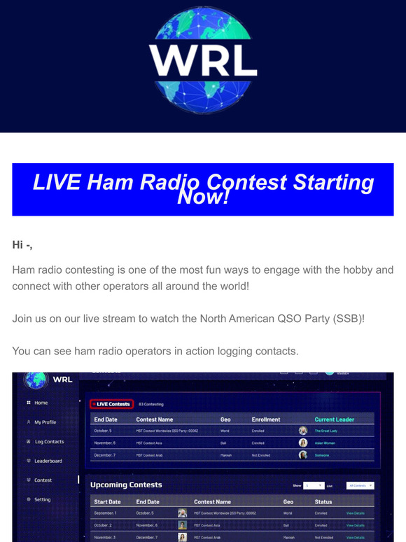 HamRadioPrep.com: Ham Radio LIVE Contest Starting Now! | Milled