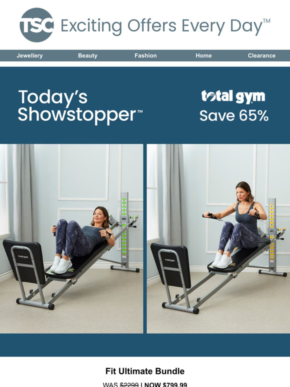 The Shopping Channel: Double Today’s Showstopper™ - Total Gym & Gems en Vogue | Milled
