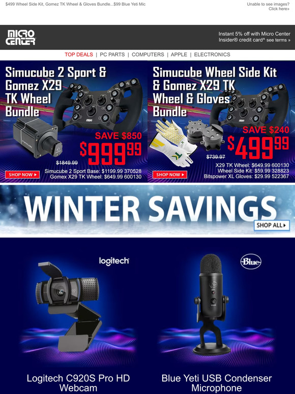 Micro Center: $999 Simucube Wheel Base & Gomez X29 TK Wheel Bundle! $59 ...
