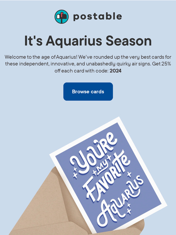 Postable: Cards for the Aquarius in your life 🌜 | Milled