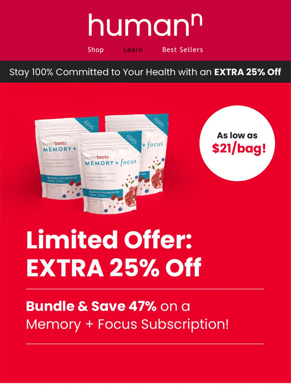 HumanN: Stick to your New Year routine. Save 25%. | Milled