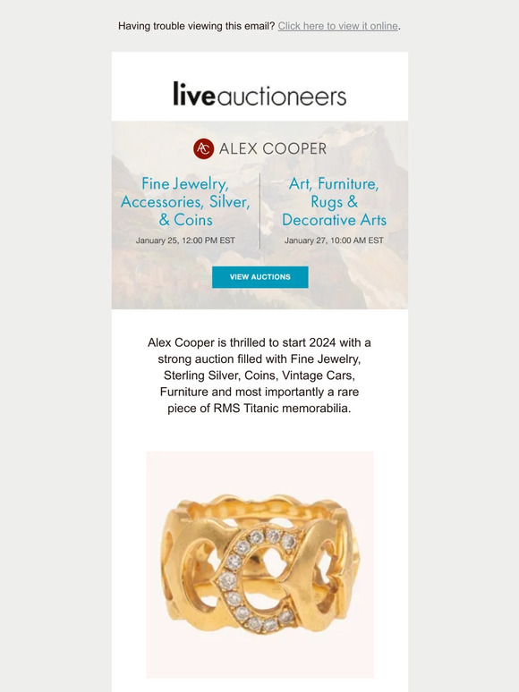 LiveAuctioneers: Alex Cooper | Fine Jewelry, Accessories, Silver ...