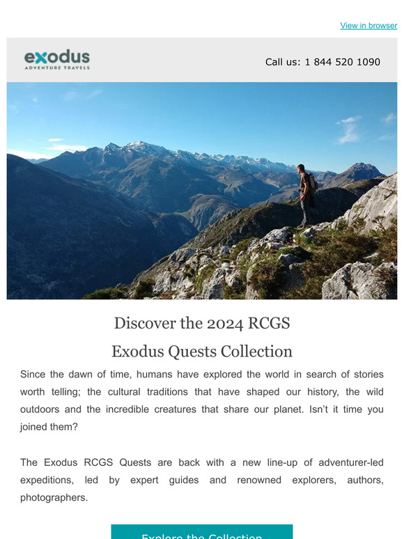 Exodus Travels: Discover the 2024 RCGS Exodus Quests Collection | Milled