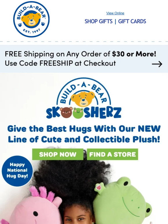 Build-A-Bear: Celebrate National Hug Day with Skoosherz! | Milled