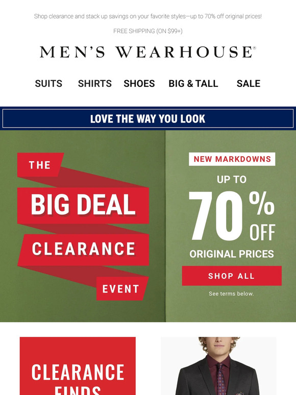 Men's Wearhouse: Big Deal CLEARANCE—snag styles starting at just $59.99 ...