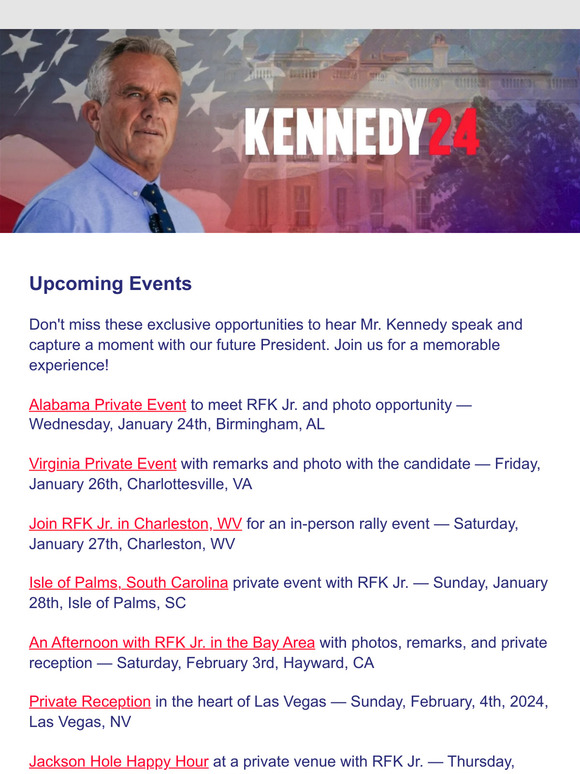 Robert F. Kennedy Jr.: Connect with RFK Jr. at Exciting Rallies and ...