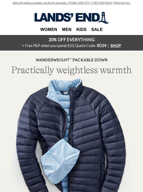 Land's End: Men's Wanderweight Down Jacket is here! | Milled