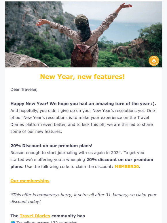 Travel Diaries: Happy new year! Happy new features! 💛 | Milled