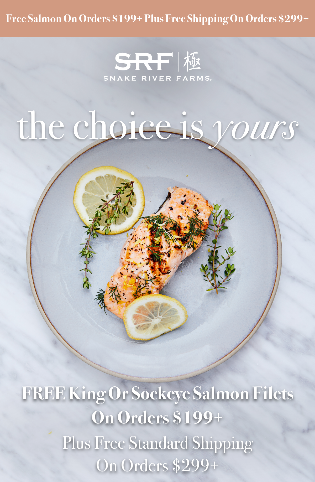 Snake River Farms: ⚓ Free King or Sockeye Salmon Filets | Milled