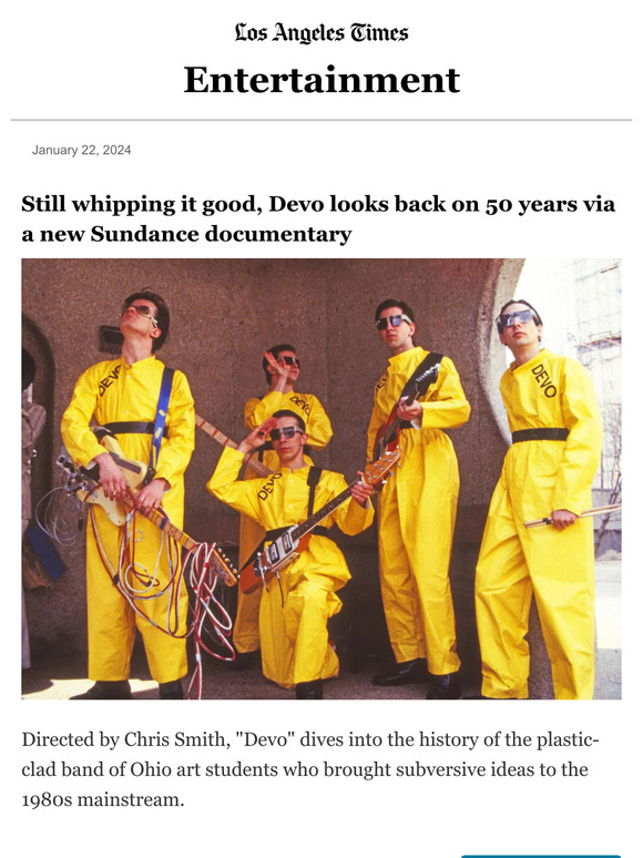Los Angeles Times: Devo looks back on 50 years in new documentary | Milled