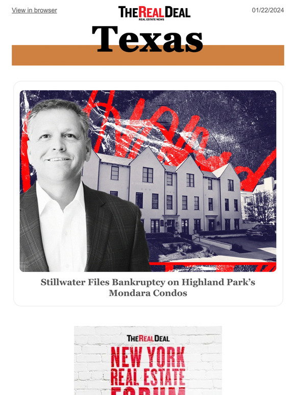 The Real Deal: Stillwater files bankruptcy on Mondara Condos; Cisneros ...