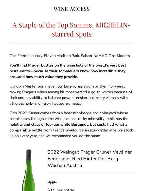 Wine Access: Top Somms, MICHELIN-Starred Spots Adore Prager’s Wines ...