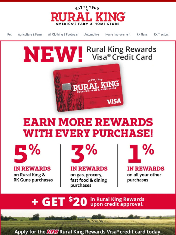 Rural King.com: NEW Rural King Rewards Visa Credit Card - Being a ...