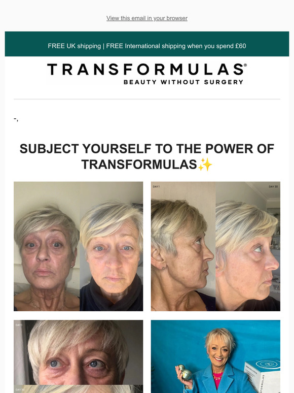 Transformulas: —, want to feel 10 years younger? | Milled
