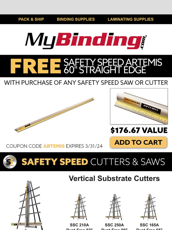 MyBinding: Free 60" Straight Edge w/ Any Safety Speed Cutter or Saw ...