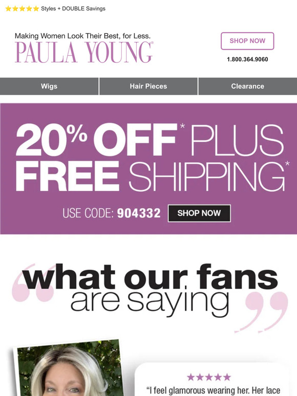 Paula Young: "Thank you for this gorgeous hair!" | Milled