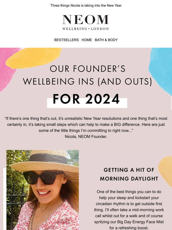 NEOM: Our founder's wellbeing ins (and outs) for 2024 | Milled