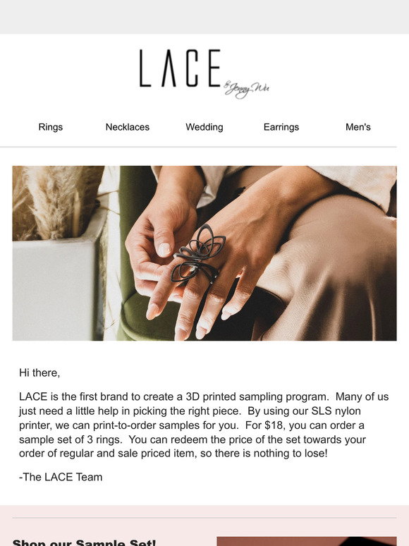 LACE: Order 3D Printed Sample Set to try-on at home! | Milled