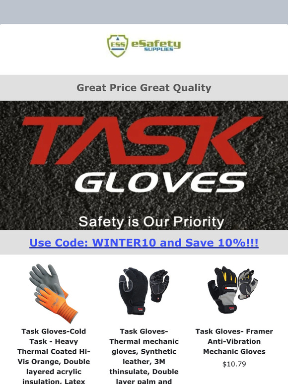 eSafety Supplies: Shop Task Gloves 2024 Updated Gloves | Milled