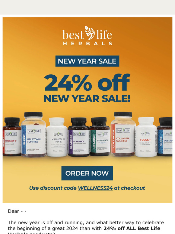 Best Life Herbals: Celebrate 2024 with sitewide savings! | Milled