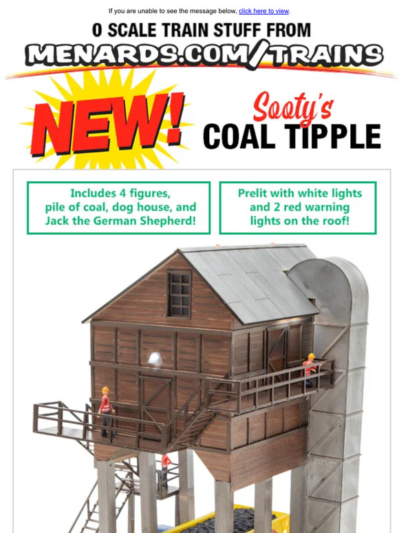Menards: New! O Scale Sooty's Coal Tipple! | Milled