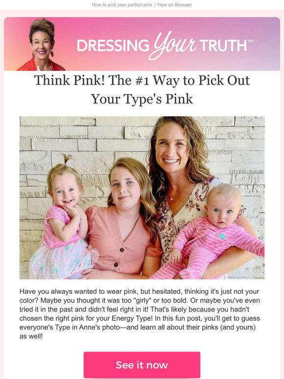Live Your Truth: Think pink! Can you guess everyone's Type in Anne's ...