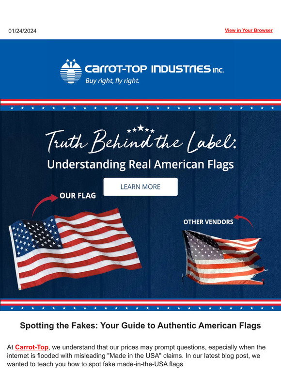 Carrot-Top: Why Genuine American Flags Matter | Milled