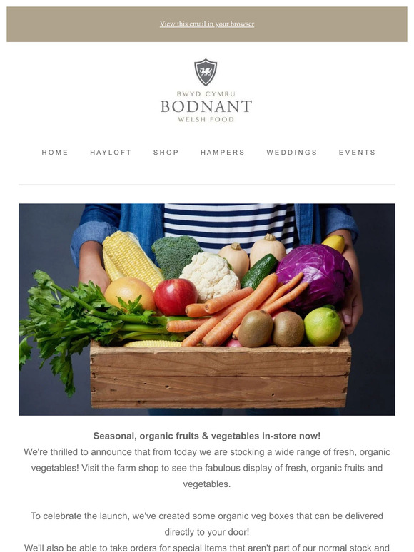 Bodnant Welsh Food Centre: Introducing Organic Veg Boxes | Milled