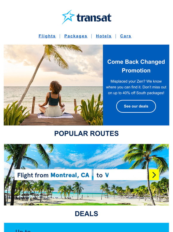 Air Transat: Warm up with our South packages deals ☀️ | Milled