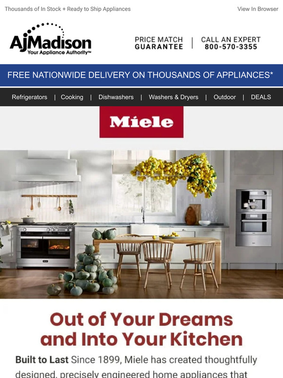 AJ Madison: Miele -Save up to $2,100 on a new kitchen! | Milled