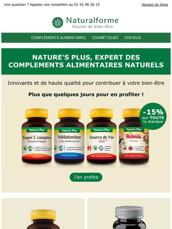 Natural Forme: Nature's Plus : -15% sur toute la marque ! | Milled