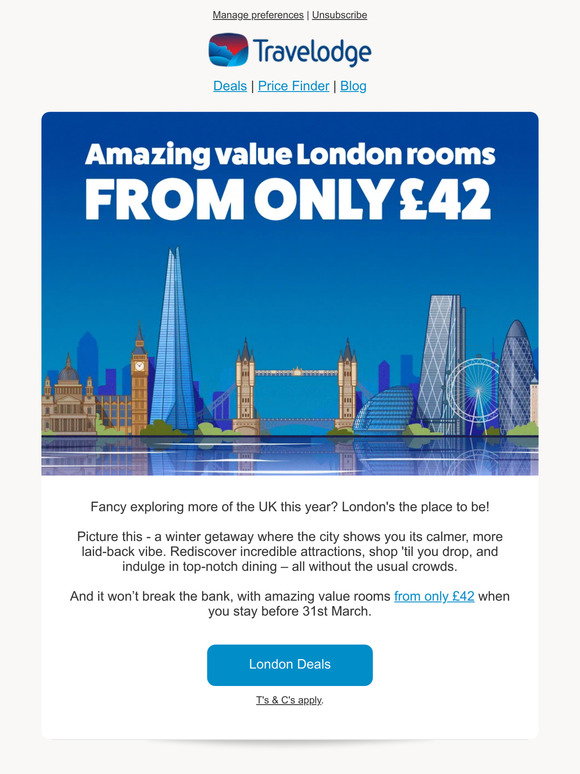 Travelodge: It's your lucky day ... Create unforgettable memories in ...