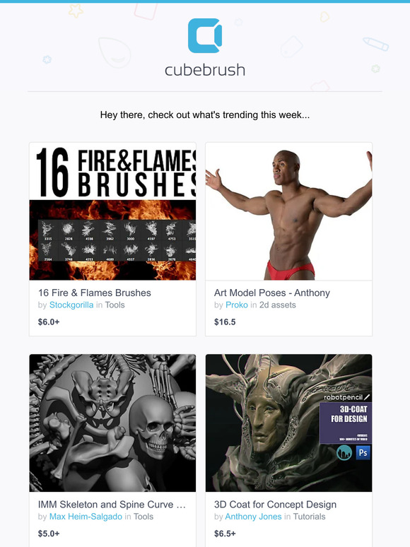 Cubebrush.co: Trending Products of the Week ↗ | Milled