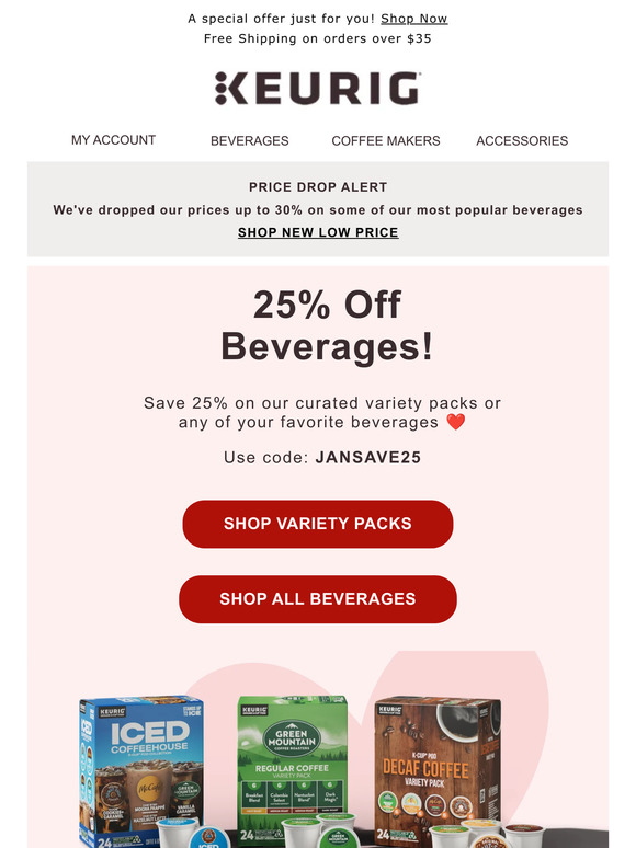 Keurig: Save 25% on all beverages 😍 | Milled